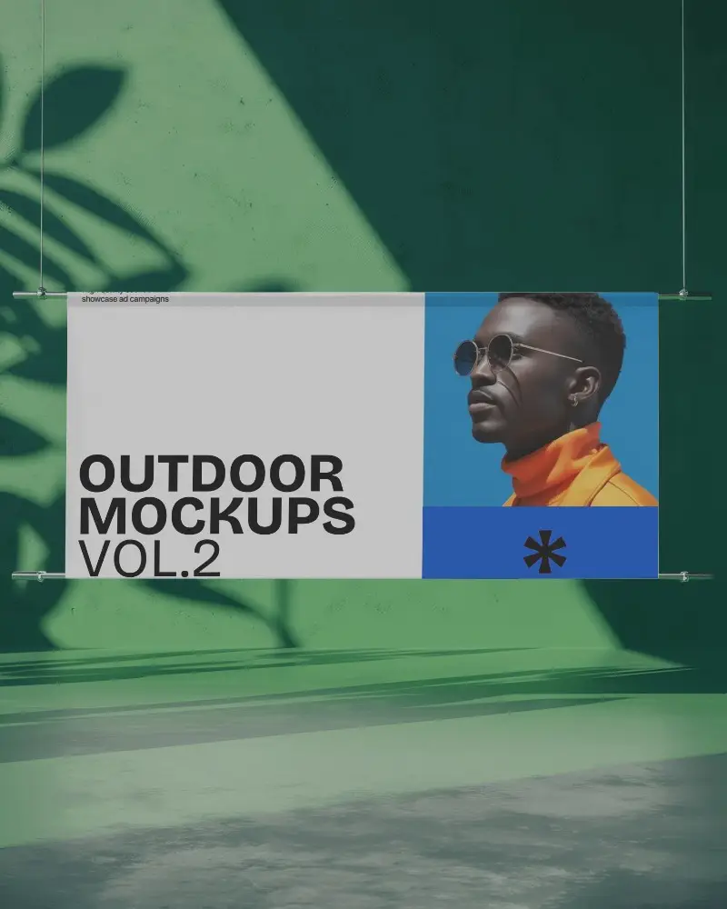 Horizontal Banner Mockup Free Download and Banner Mockup Templates