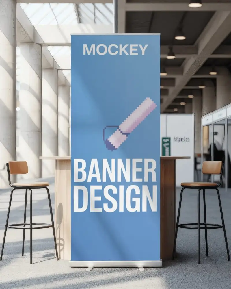 Roll Up Banner Mockup Free Download and Banner Mockup Templates