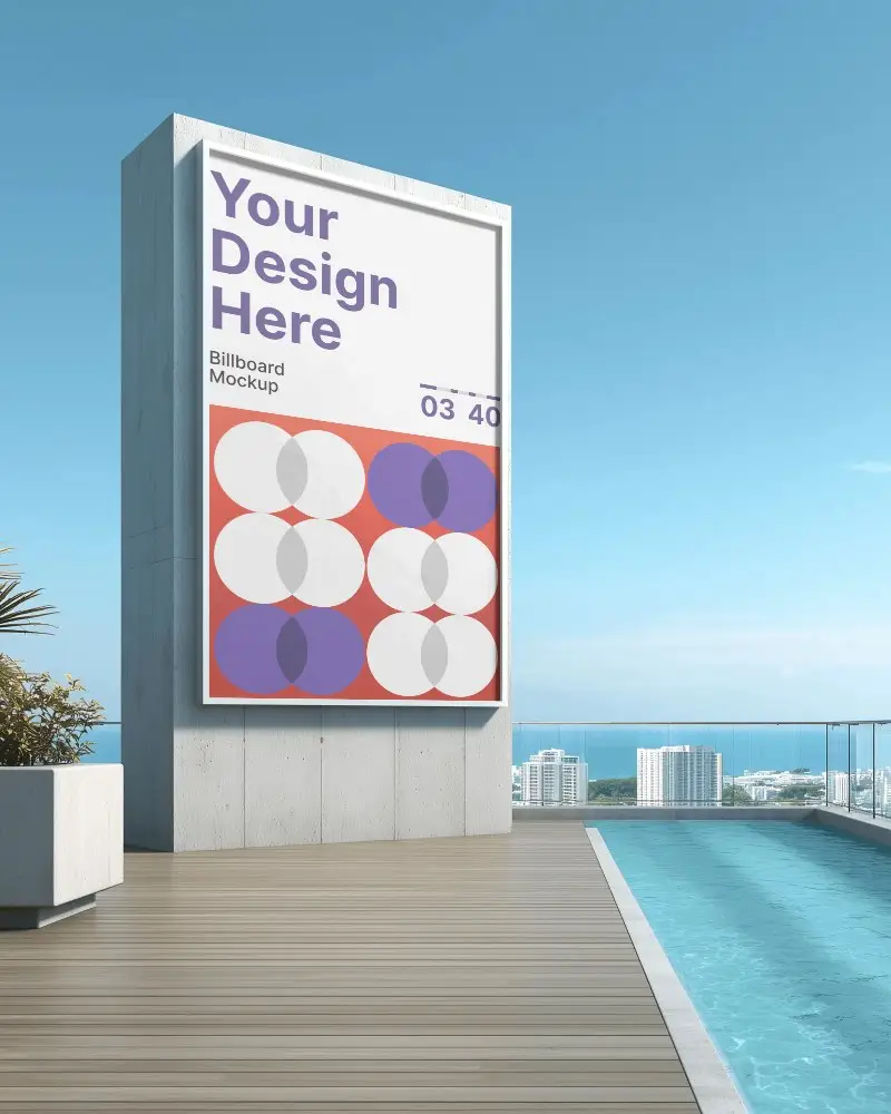 Vertical Billboard Mockup Free Download - Mockey