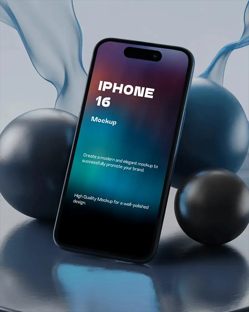 Free iPhone 16 Mockups Download - Mockey AI