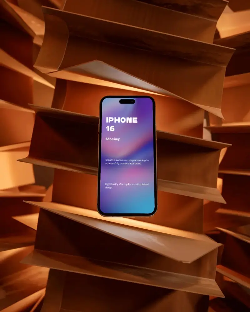 Free iPhone 16 Mockups Download - Mockey AI