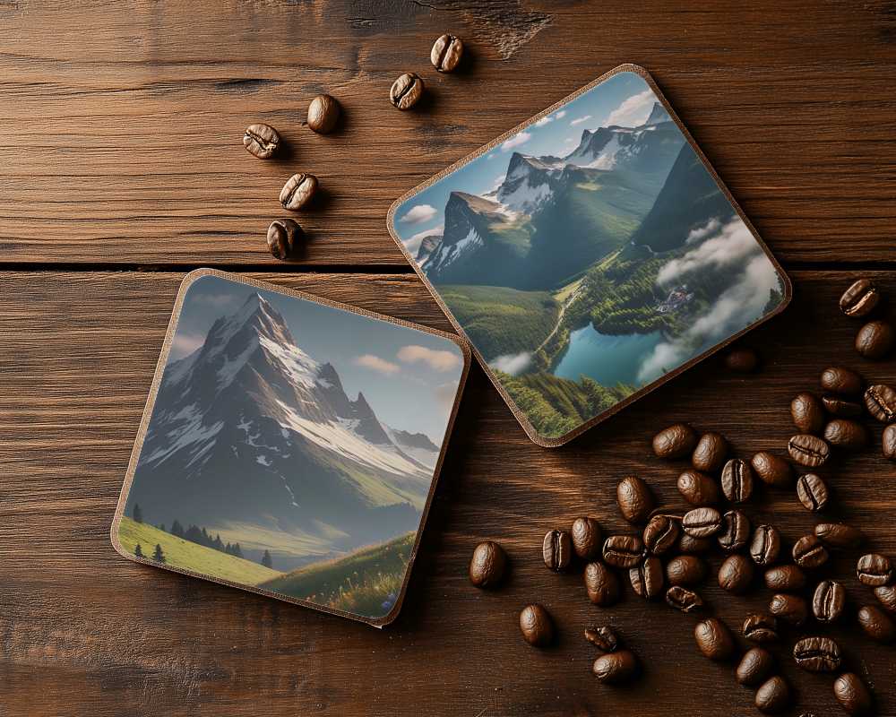 Free Coaster Mockup Download | Round & Square